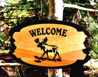 Moose welcome sign | Etsy