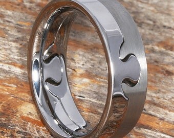 Autism puzzle ring | Etsy