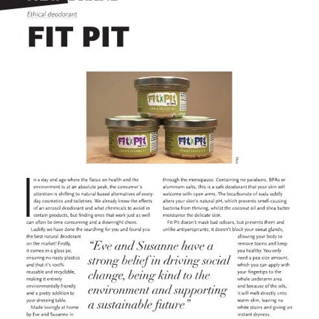 Fit Pit Natural Deodorant cream Organic Vegan by TheGreenWomanUK