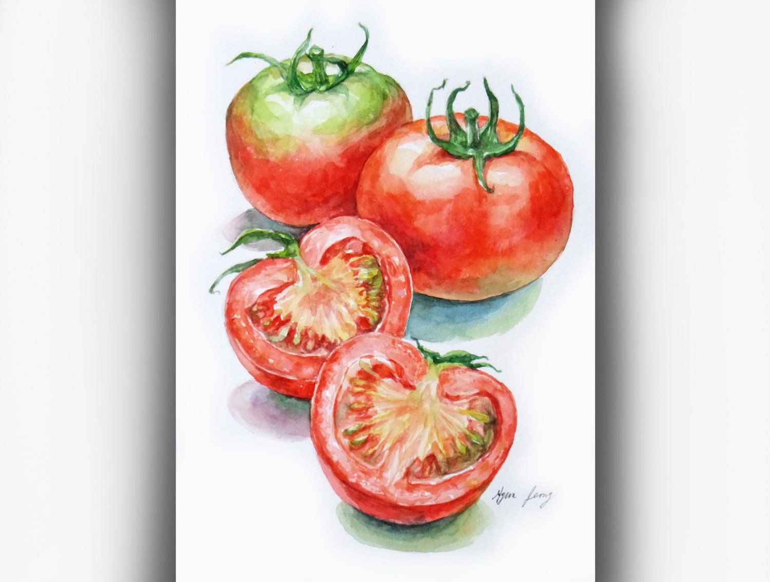 Tomato Original Watercolor Painting 57 Tomato