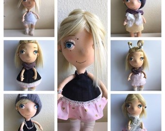 Christmas rag doll | Etsy