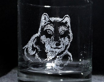 Wolf engraving | Etsy