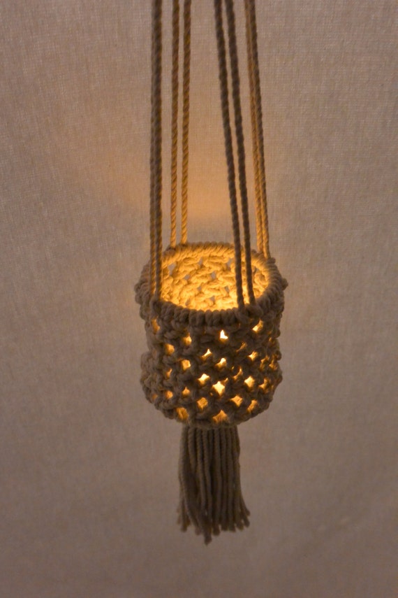 Macrame hanging candle Lantern