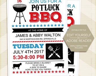 Barbeque invitation | Etsy