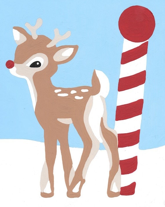 Paint by Number Kit Rudolph the Red Nosed Reindeer at the