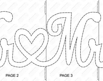 Family with hearts string art template