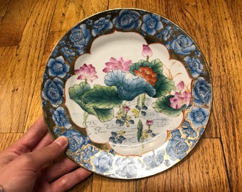 Asian lotus plate | Etsy