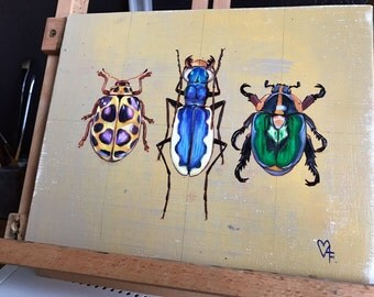 Beetle painting | Etsy