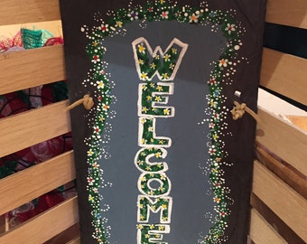 Slate welcome sign | Etsy