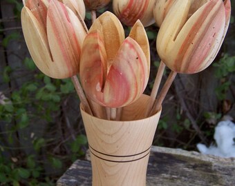 Wooden tulips | Etsy