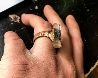 Quartz crystal ring | Etsy
