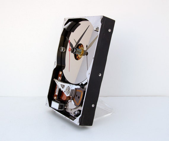 Computer parts clock hard drive clock Geek clock gift