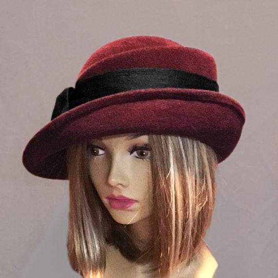 Christine Fur Felt Hat medium brim size Downton Abbey style