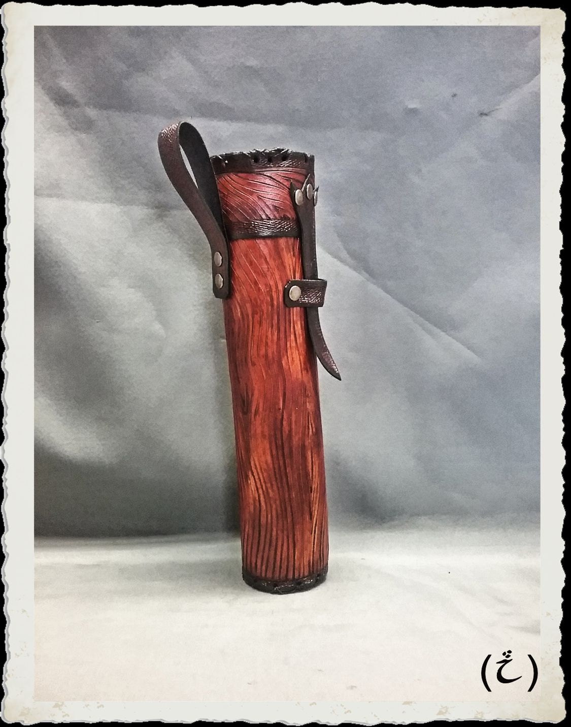 Wooden Leather Scroll Case / Holster / Tube