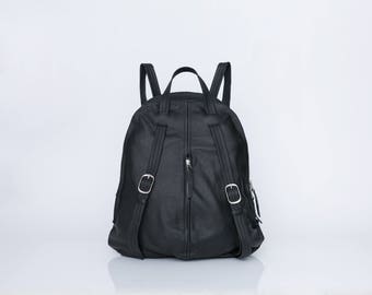 Handbag black leather backpack multi way leather sack bag SALE