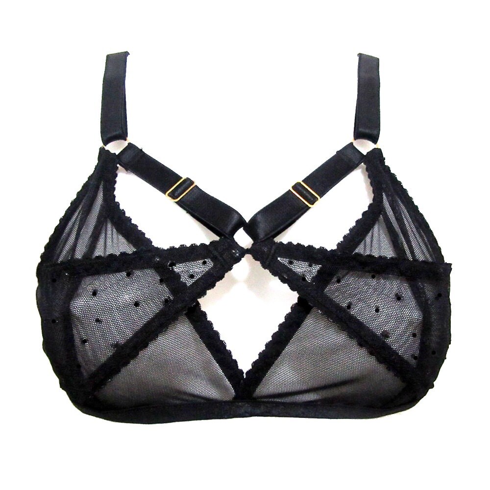 Jessica Soft Cup Bra Soft Black Sheer Mesh Bralette By Colieco