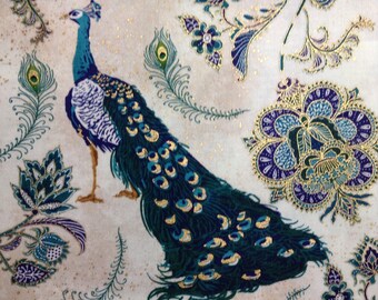 Peacock fabric | Etsy