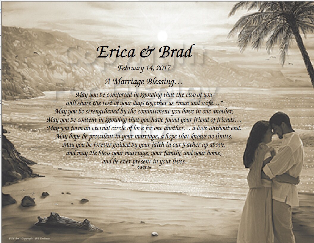 Personalized Wedding Poem Inspirational Print on Choice