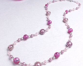 Unique rose pink beads related items | Etsy