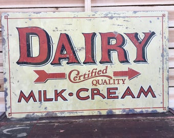 Vintage dairy sign | Etsy