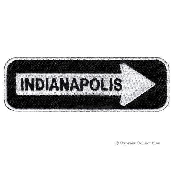 INDIANAPOLIS ROAD SIGN patch embroidered iron-on One Way