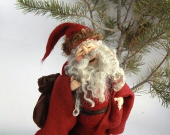 Needle felted santa | Etsy