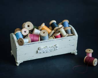 White distressed box | Etsy