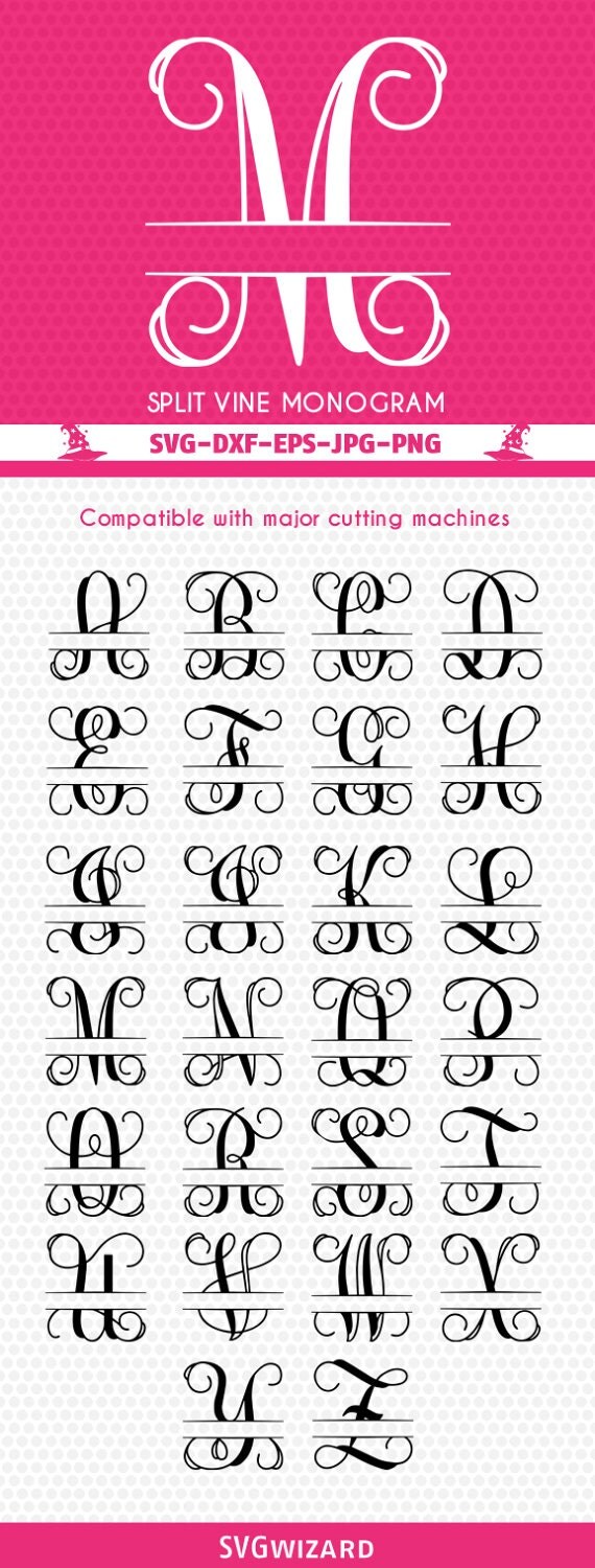 Interlocking Vine Monogram Alphabet Svg Dxf Eps | Ahoy Comics