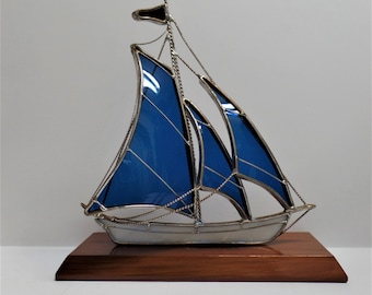 Stained glass boat | Etsy