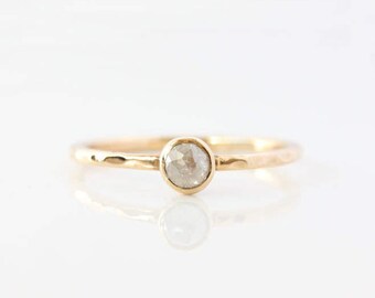 Rustic diamond ring | Etsy