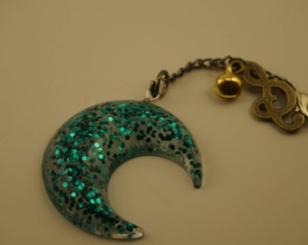 Handmade Chainmaille Beaded Sun/ Moon Keychain