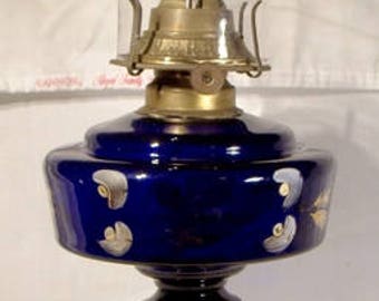 Cobalt blue oil lamp | Etsy