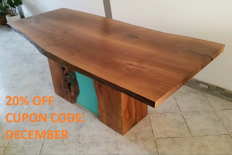 Rustic Kitchen Table Live Edge furniture by PANwoodenproducts