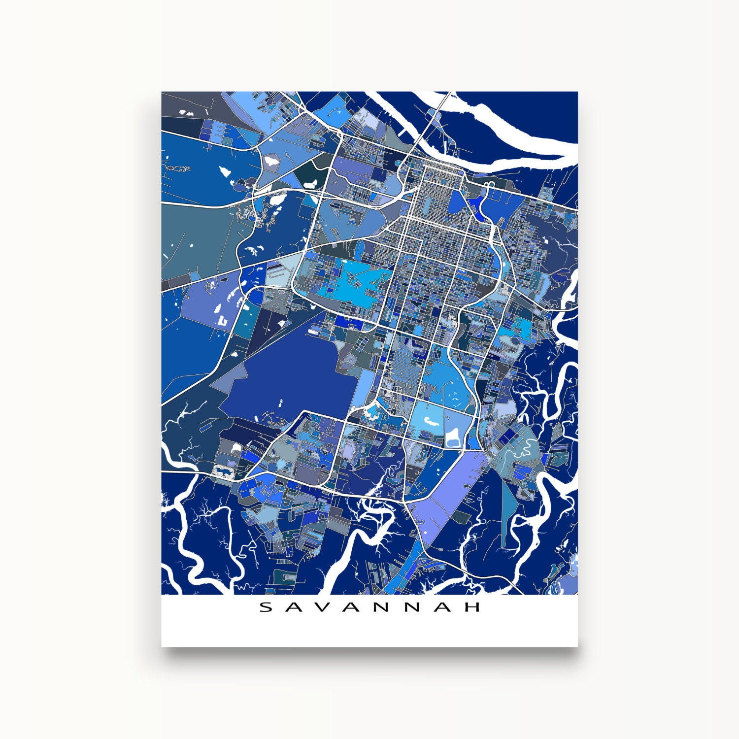 Savannah Map Art Print Savannah Georgia USA City Map