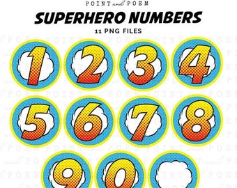 Numeros superhero | Etsy