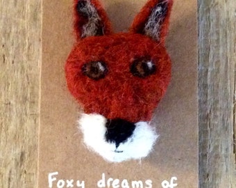 Felt fox pin | Etsy