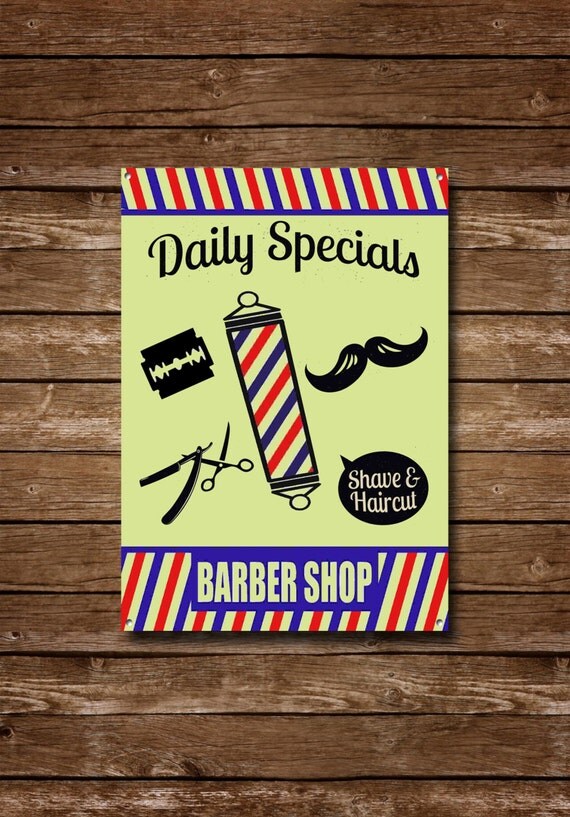 Barber Shop Sign Metal Sign Barber Shop Signs Vintage