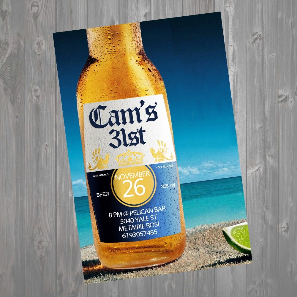 Corona Beer Birthday Invitation
