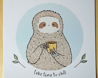 Hand Drawn Sloth Clip Art Cute Sloth Clipart Cute Sloth