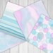 Watercolor Pink and Blue Digital Paper PackScrapbooking