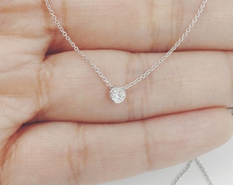 Gold bezel pendant | Etsy