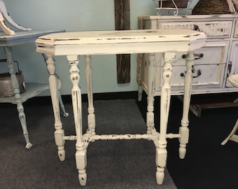 Items similar to Shabby chic side table, cream side table, distressed ...