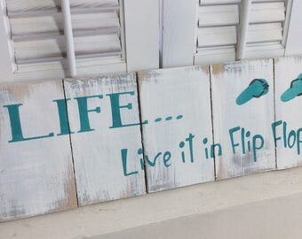 Pool Bathroom sign flip flops summer decor pool