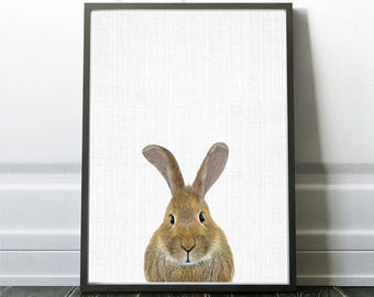 Bunny rabbit art | Etsy