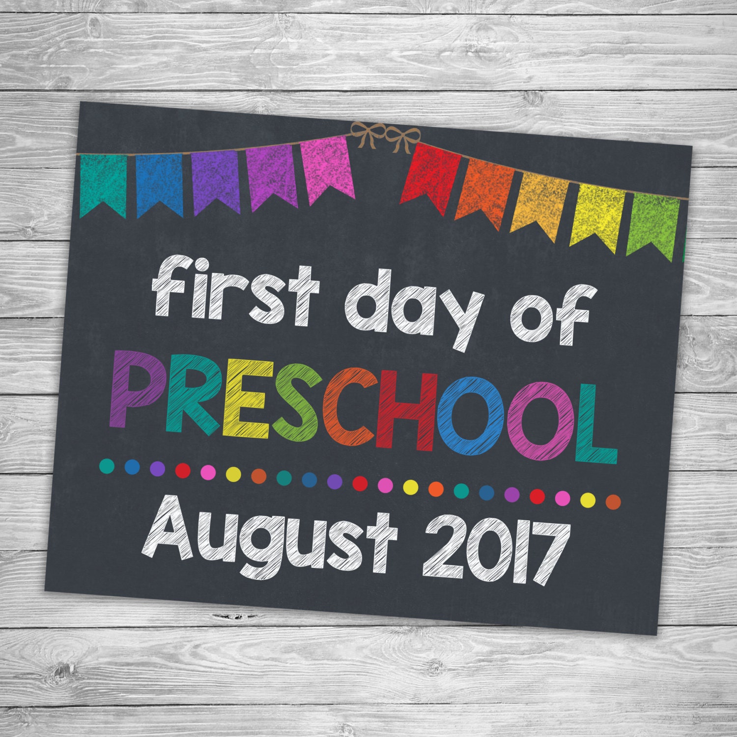 Preschool Signs First Day Of School Back To School Signs