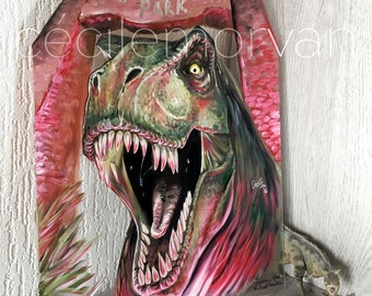 T rex painting | Etsy