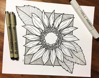 Sunflower pen | Etsy