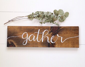 Large gather sign | Etsy