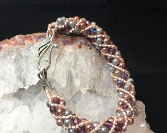 Russian spiral beaded bugle rope no step variation tutorial