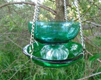 Glass bird feeder | Etsy